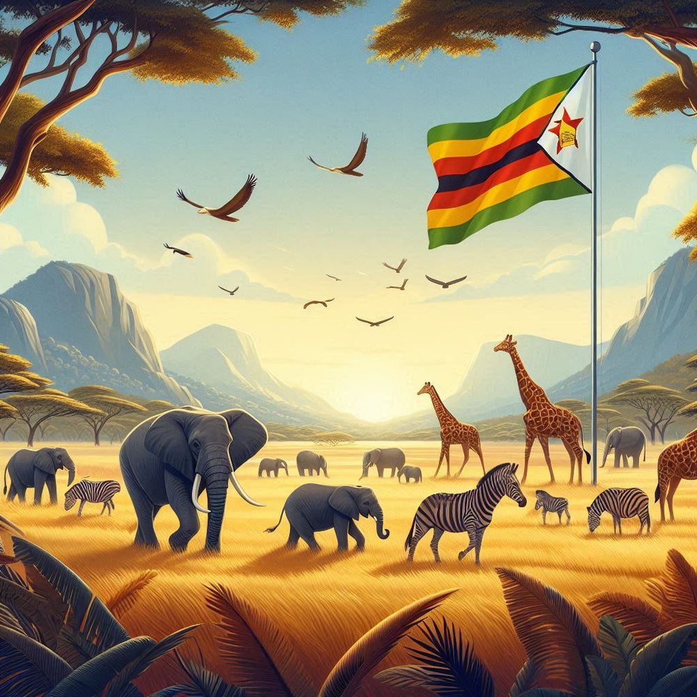 Zimbabwe Wildlife Portrayed in African Paintings - TingaTinga African Art